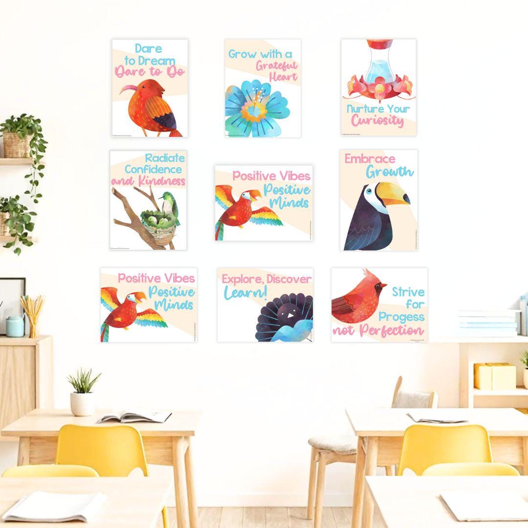 Birds of a Feather SEL Posters | Growth Mindset Classroom Decor ...