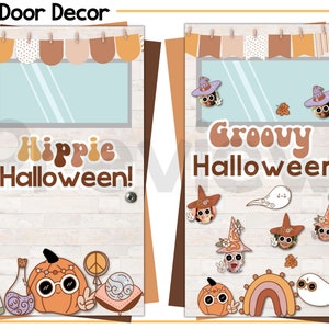 Retro Groovy Halloween Classroom Decor and Bulletin Board Kit ...
