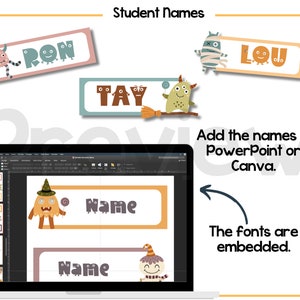 Cute Halloween Monsters Classroom Decor - Bulletin Board, Door Decor ...