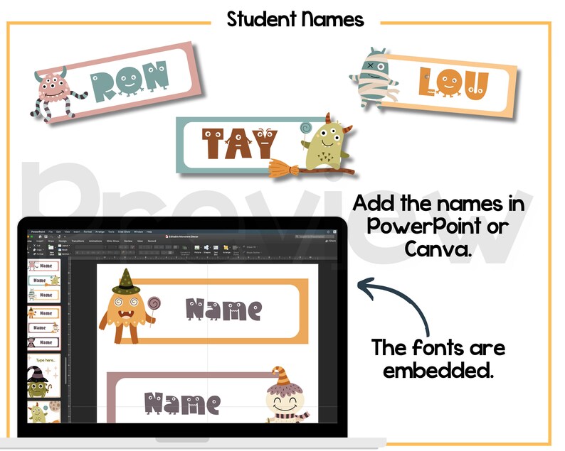 Cute Halloween Monsters Classroom Decor Bulletin Board Door - Etsy