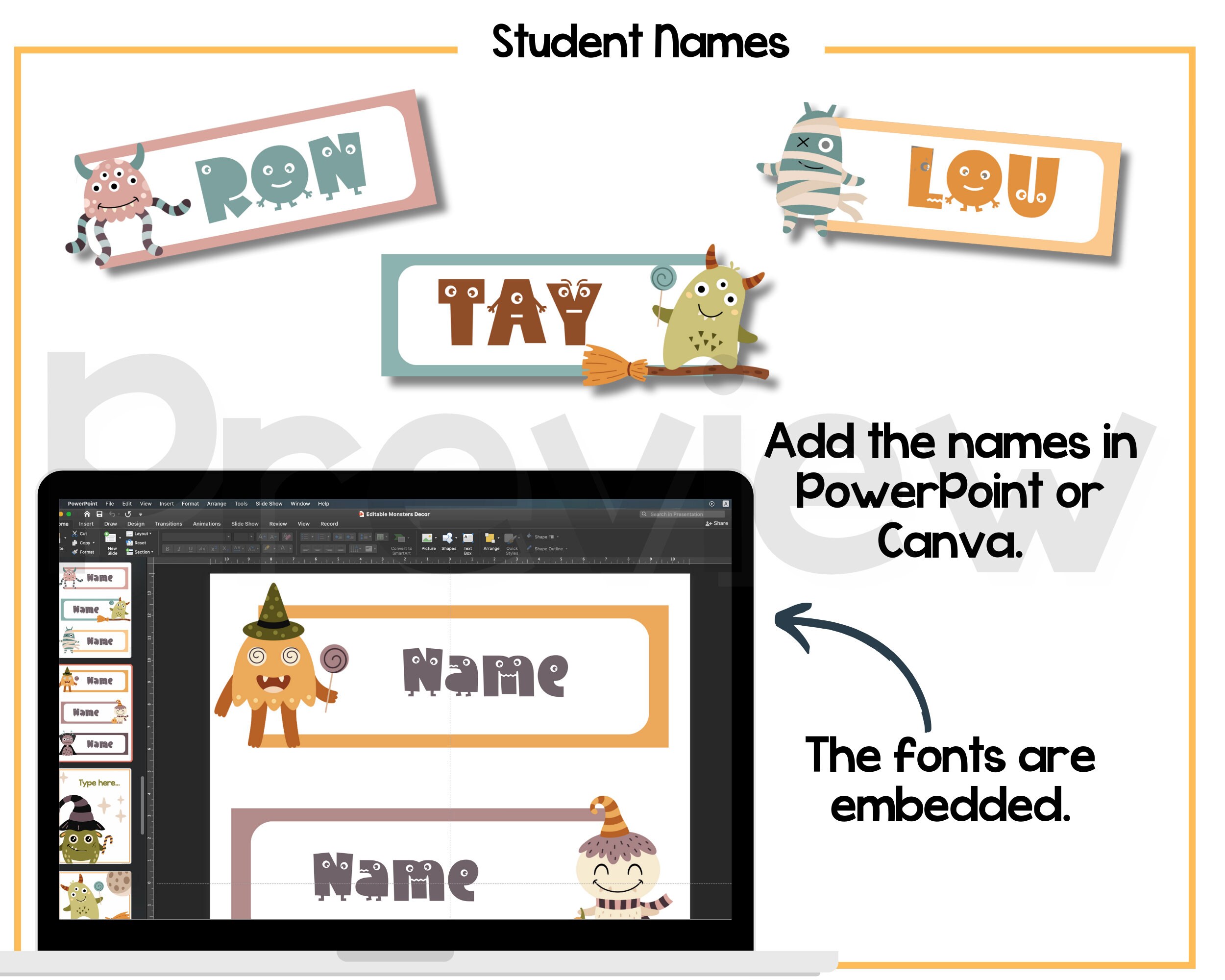 Cute Halloween Monsters Classroom Decor Bulletin Board Door - Etsy