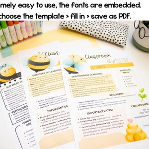 Editable Classroom Newsletter Templates, Busy Bees, Weekly & Monthly ...