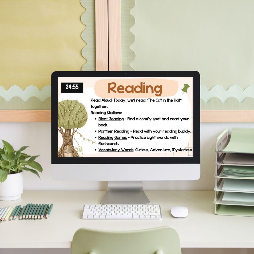 Woodland Friends Themed Daily Classroom Slides With Timers, Centers ...