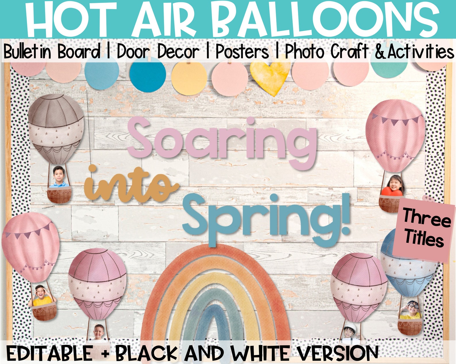 Hot Air Balloons Spring Bulletin Board & Interactive Classroom - Etsy