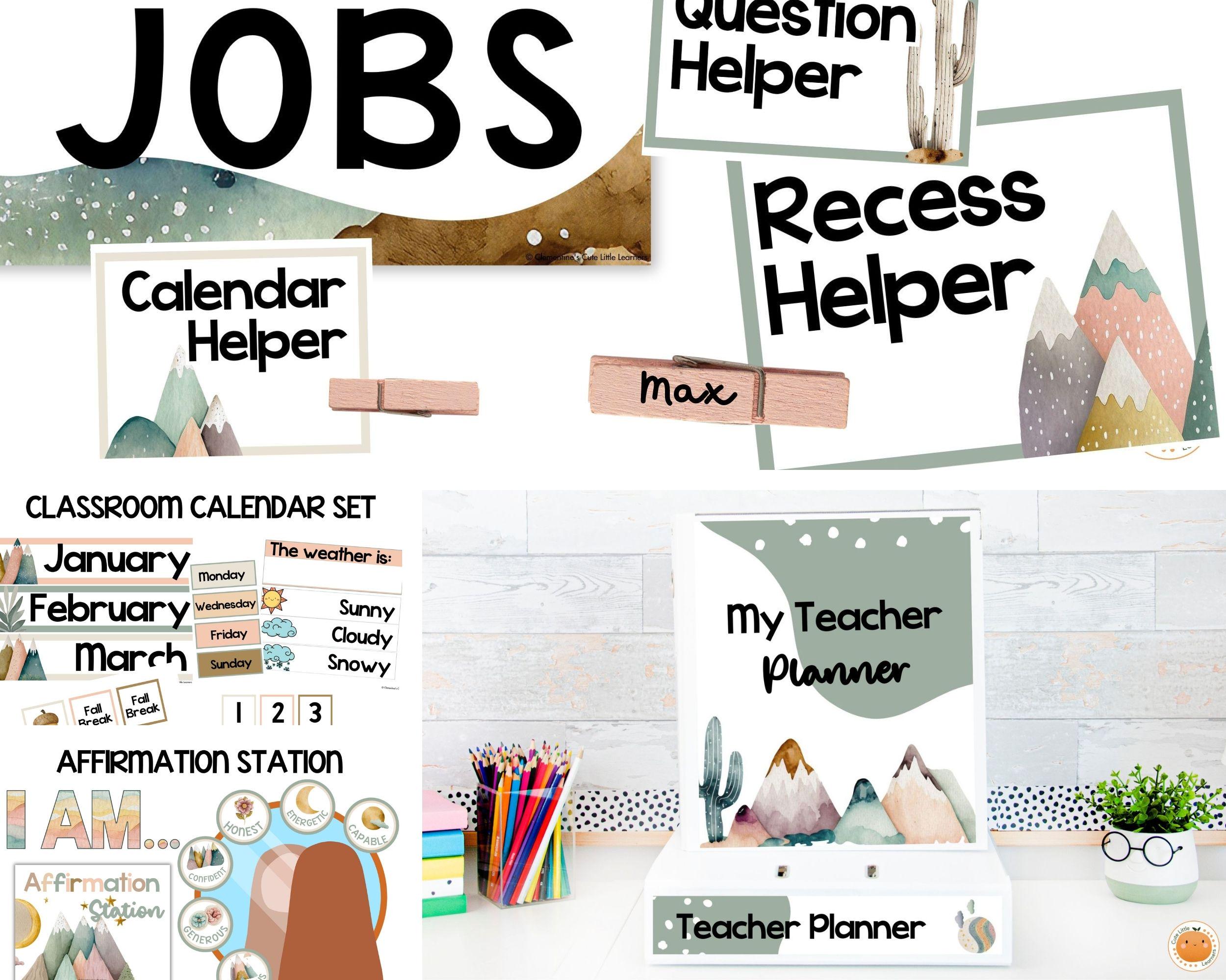 Twilight Mountains Classroom Decor Bundle: Editable Bulletin Boards ...