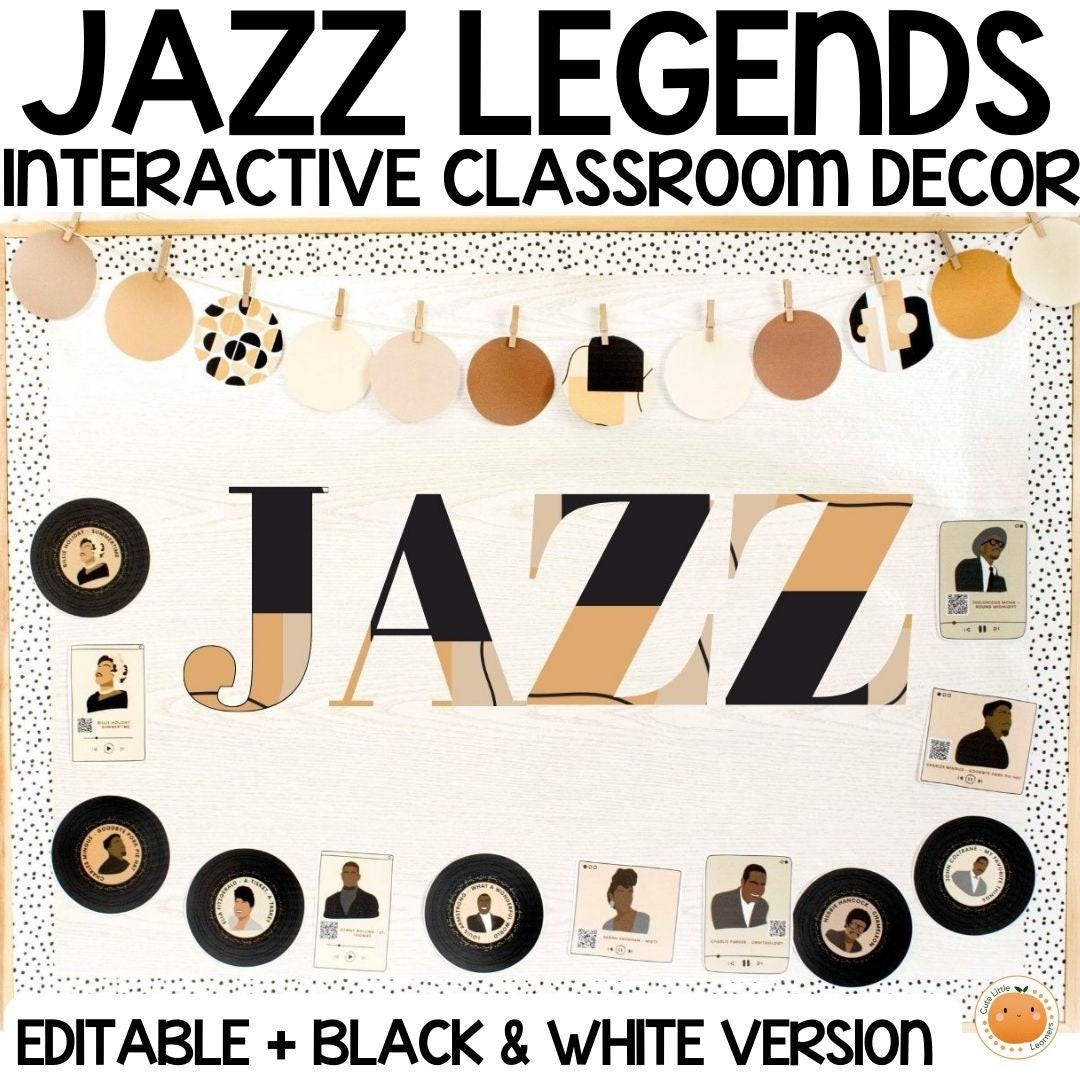 Jazz Decor With QR Codes for Listening, Complete Classroom Decor ...