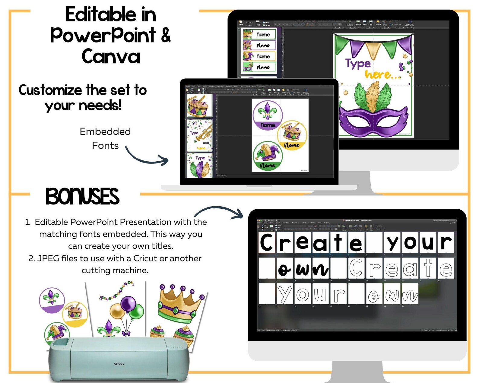 Mardi Gras Bulletin Board, Door Decor & Classroom Decor Posters ...