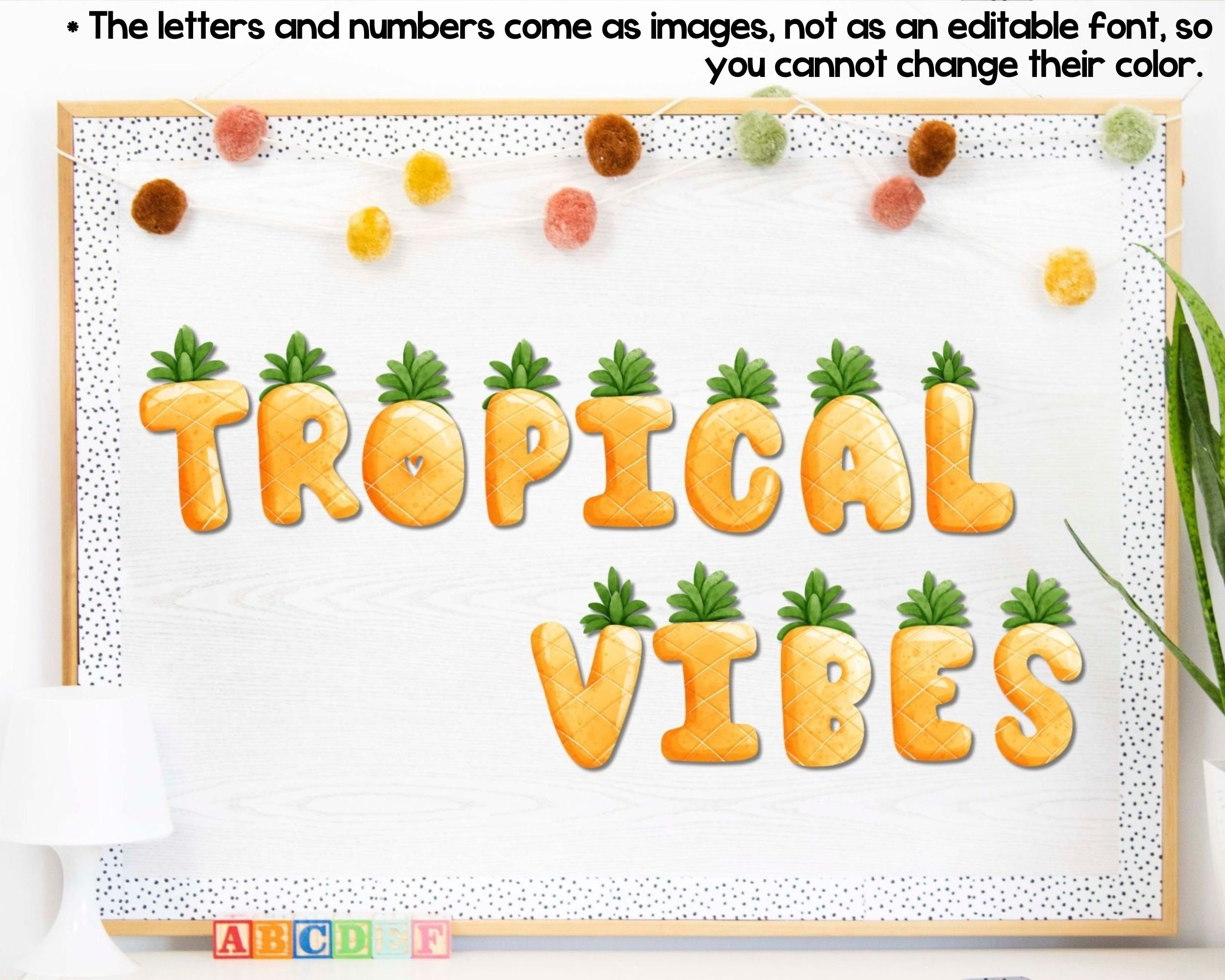 Pineapple Letters & Numbers for Bulletin Board / Classroom and Door ...