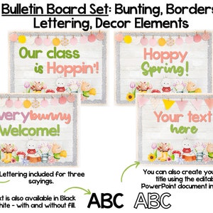 Spring Bunny Classroom Decor Bundle - Easter Bulletin Board, Posters ...