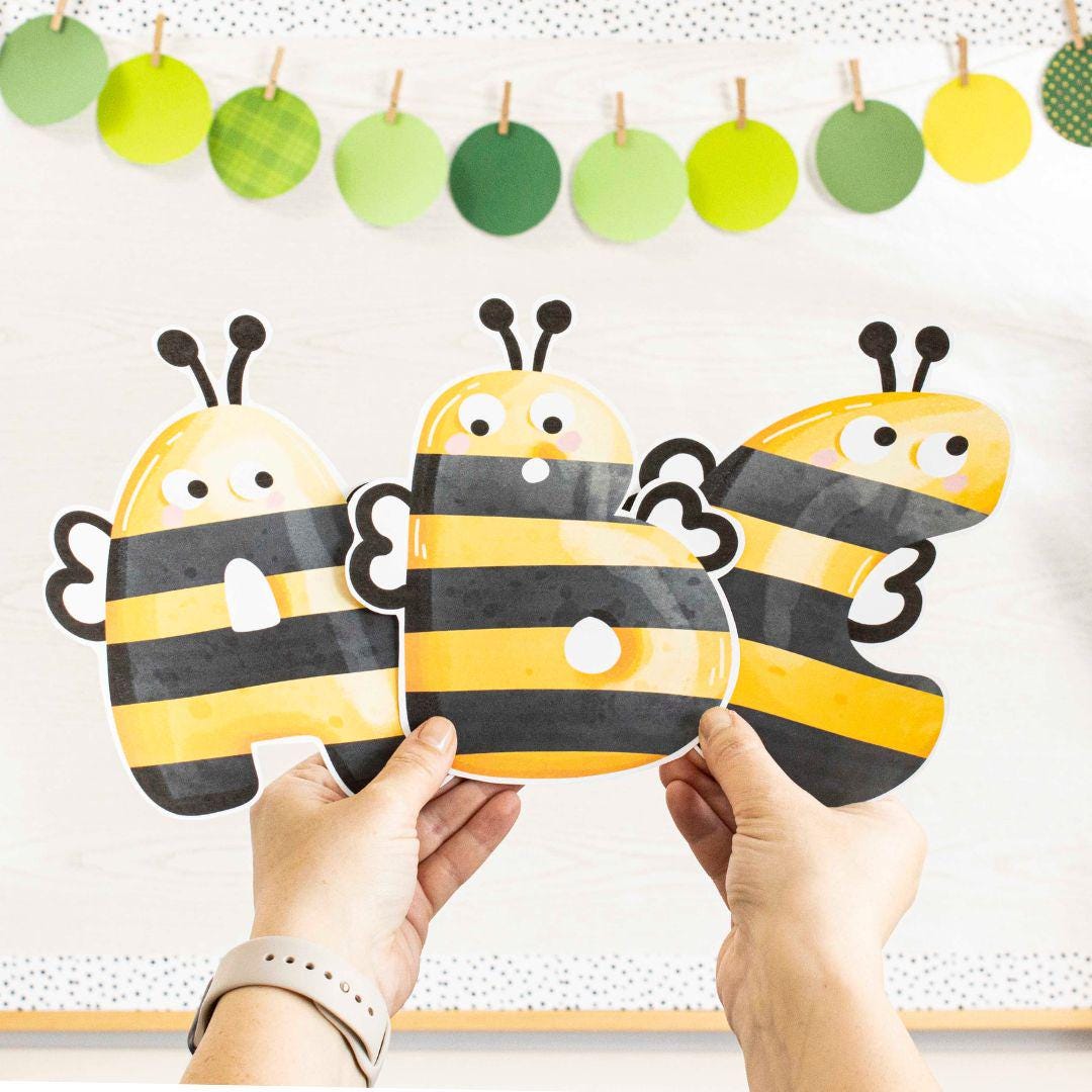 Cute Bees Lettering for Bulletin Board Titles / Classroom and Door ...