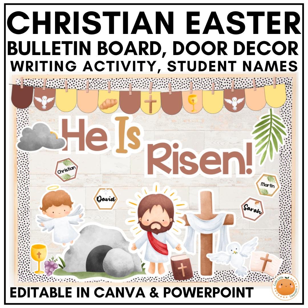 Christian Easter Bulletin Board – Interactive Classroom Decor With ...