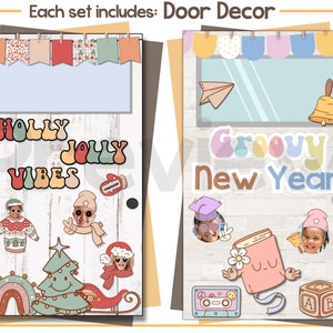 Retro Classroom Decor Bundle, Year-round Bulletin Boards & Door Decor ...