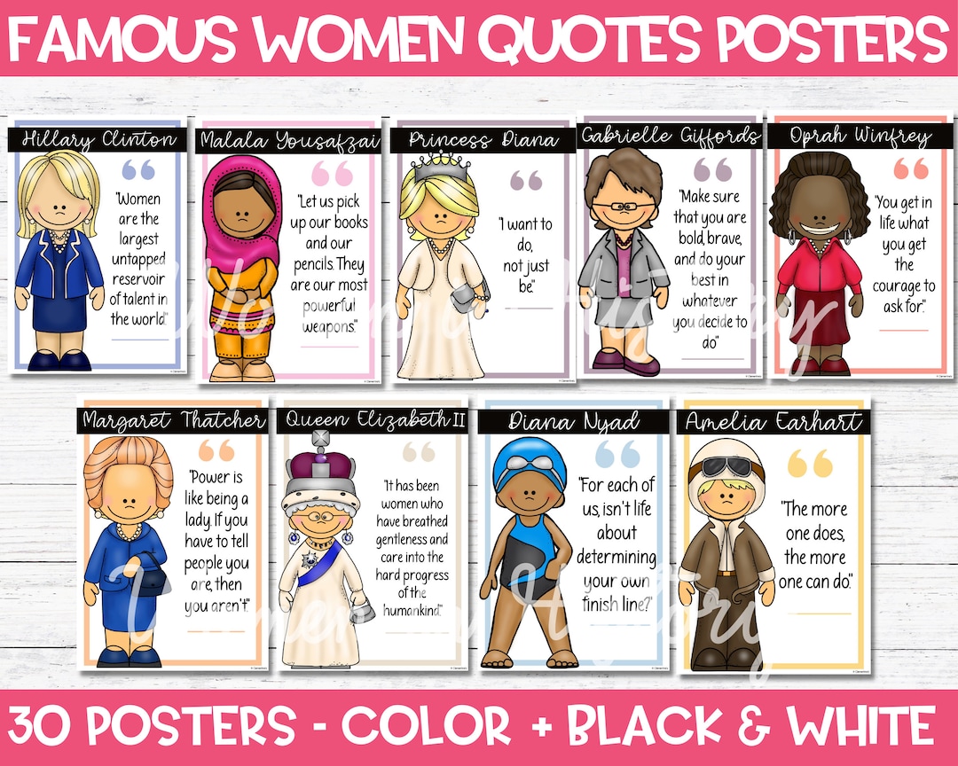Women's History Month Quotes by Famous Women Posters - Etsy