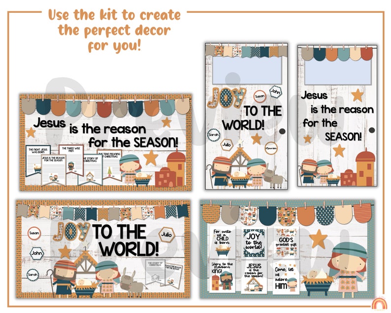 Nativity Bulletin Board & Classroom Decor Kit Editable - Etsy