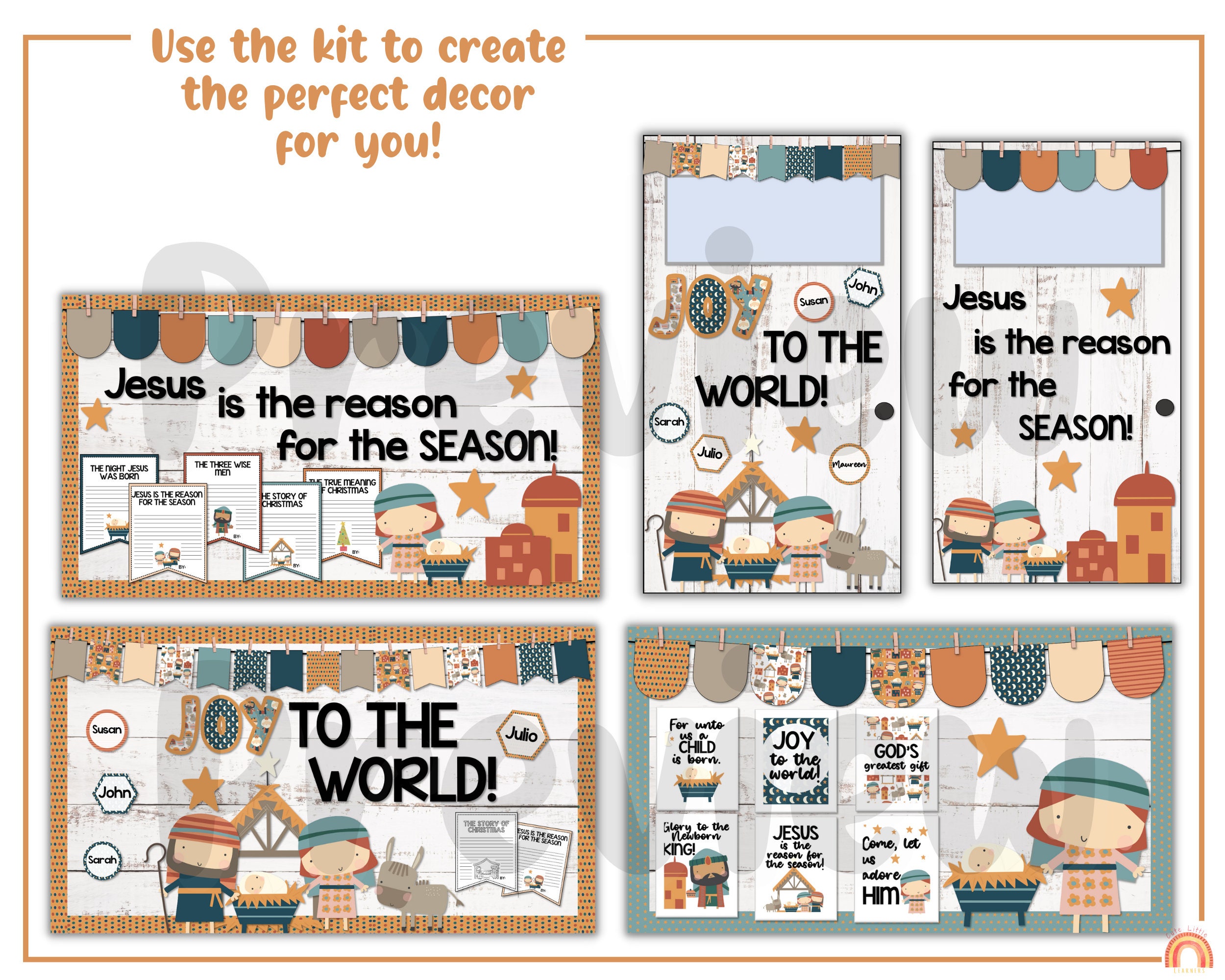 Nativity Bulletin Board & Classroom Decor Kit Editable - Etsy