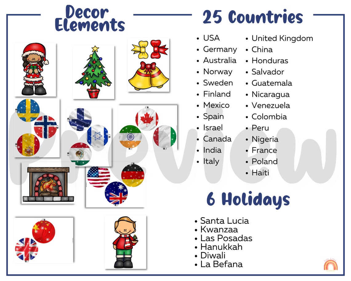 Christmas Around the World Bulletin Board & Classroom Decor - Etsy