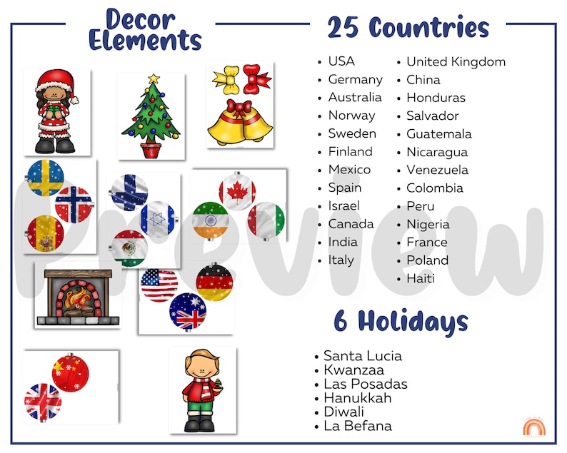 Christmas Around the World Bulletin Board & Classroom Decor - Etsy