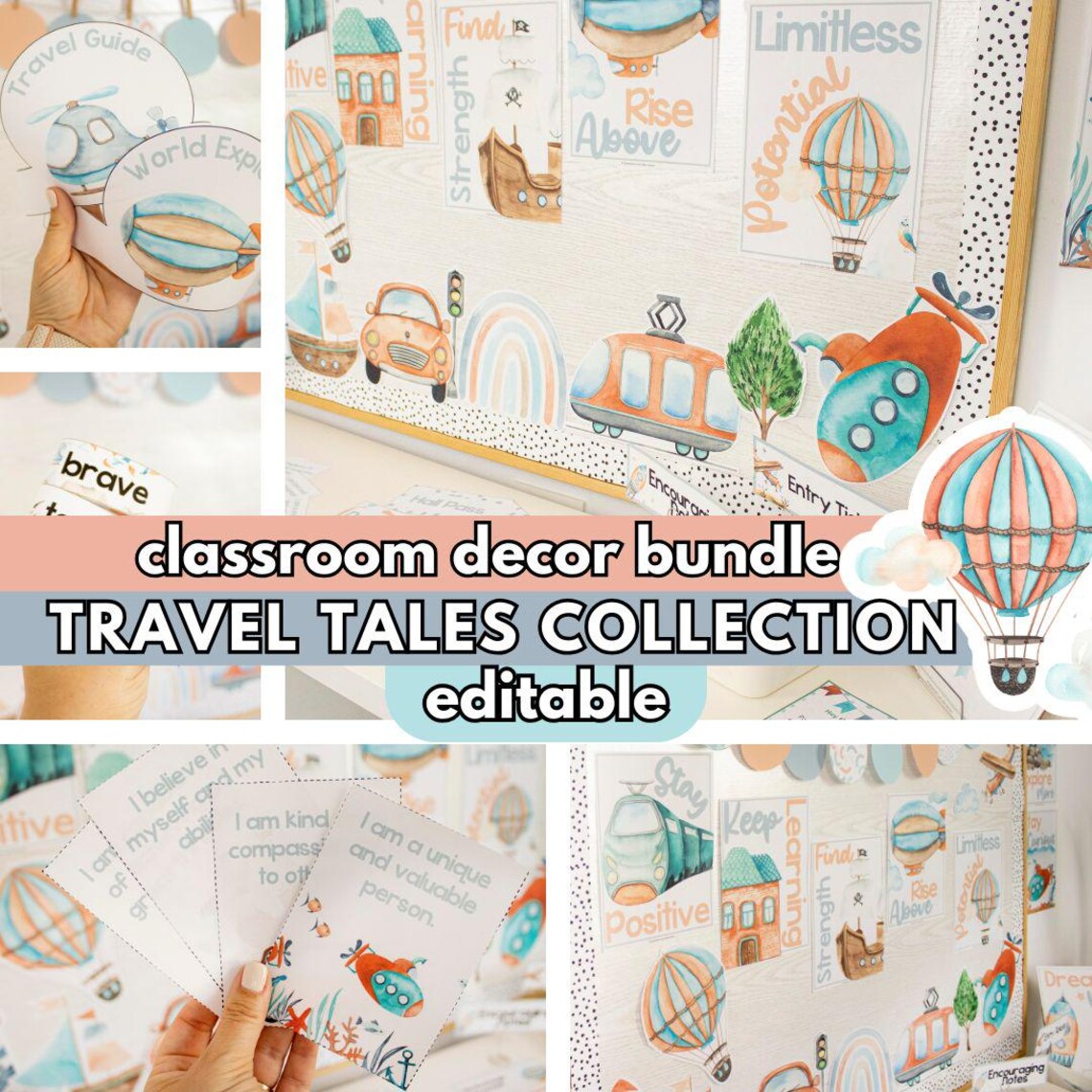 Travel Classroom Decor Bundle | Editable Bulletin Board, Meet the ...