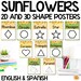 Sunflowers Themed 2D & 3D Shape Posters for Classroom Decor and ...