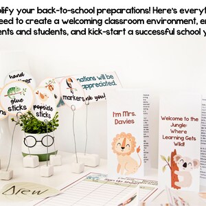 Jungle Back to School & Meet the Teacher Kit, Editable Welcome Bulletin ...
