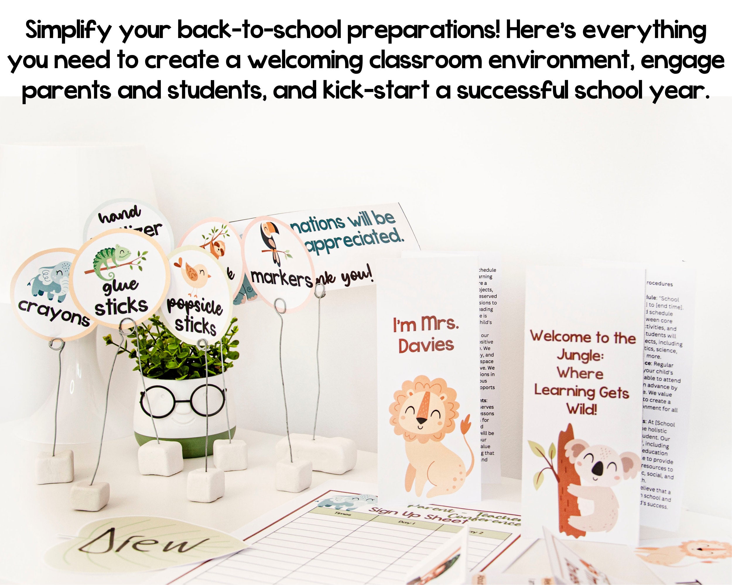 Jungle Back to School Open House & Meet the Teacher Kit - Etsy