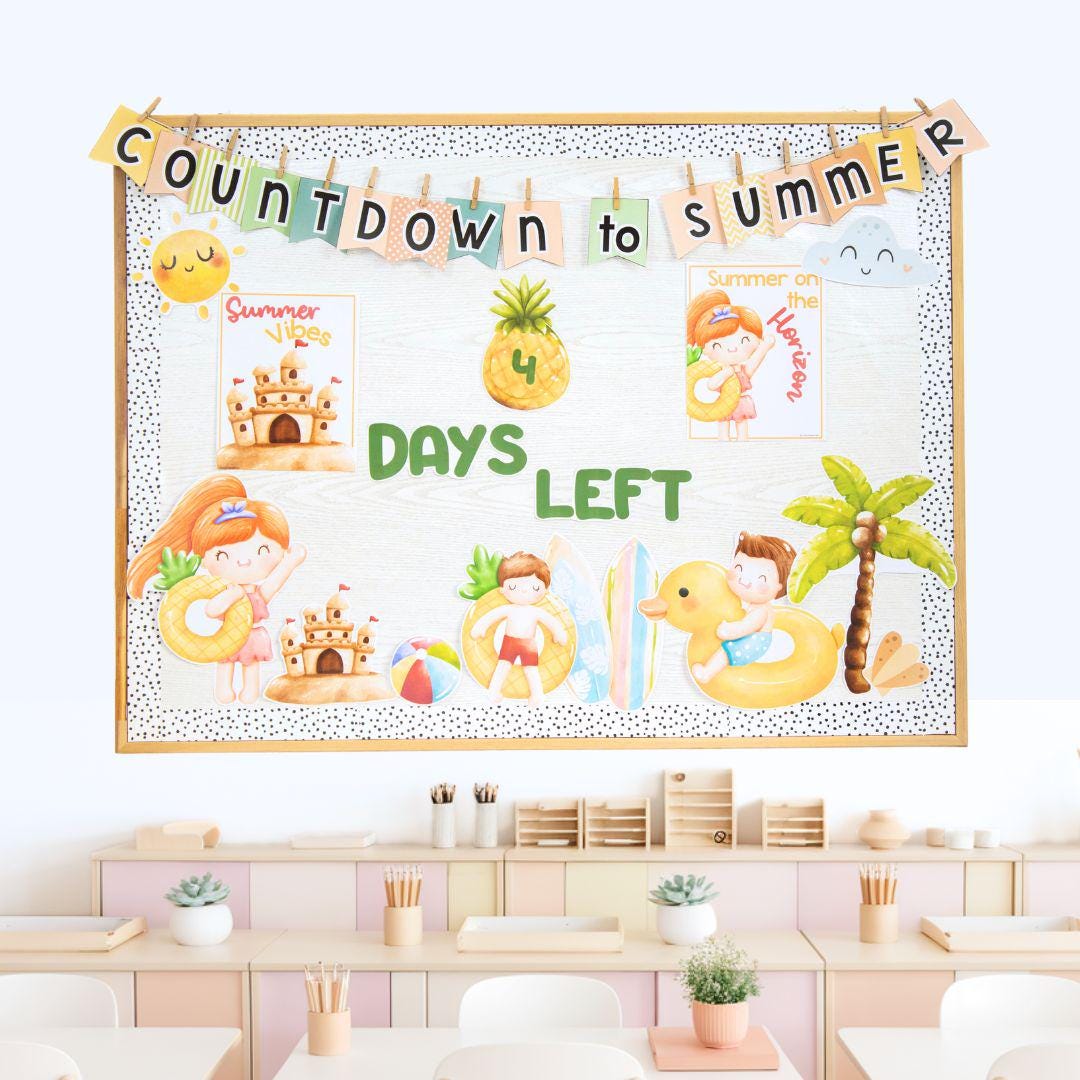 Countdown to Summer Bulletin Board Idea - Summer Kids Classroom ...