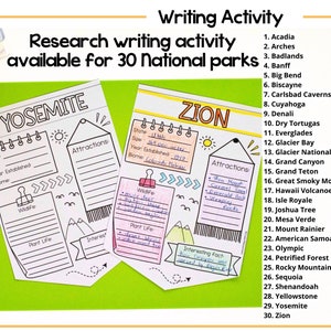 National Parks Classroom Decor, Bulletin Board Posters, Research ...