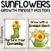 Sunflowers Themed Growth Mindset Posters Motivational Notes, Bulletin ...