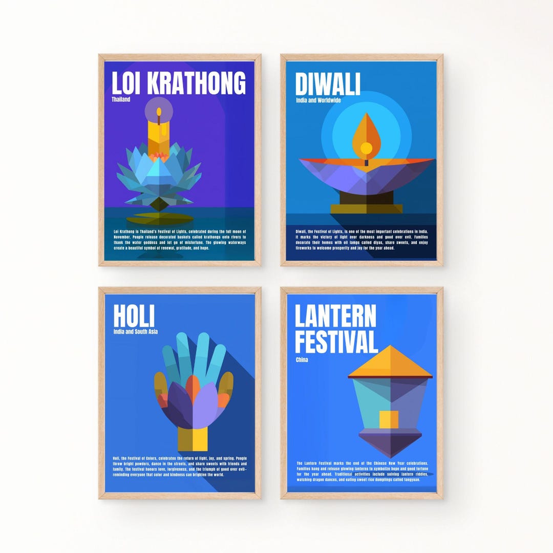 World Festivals of Light Posters | Classroom Display Set for Middle ...