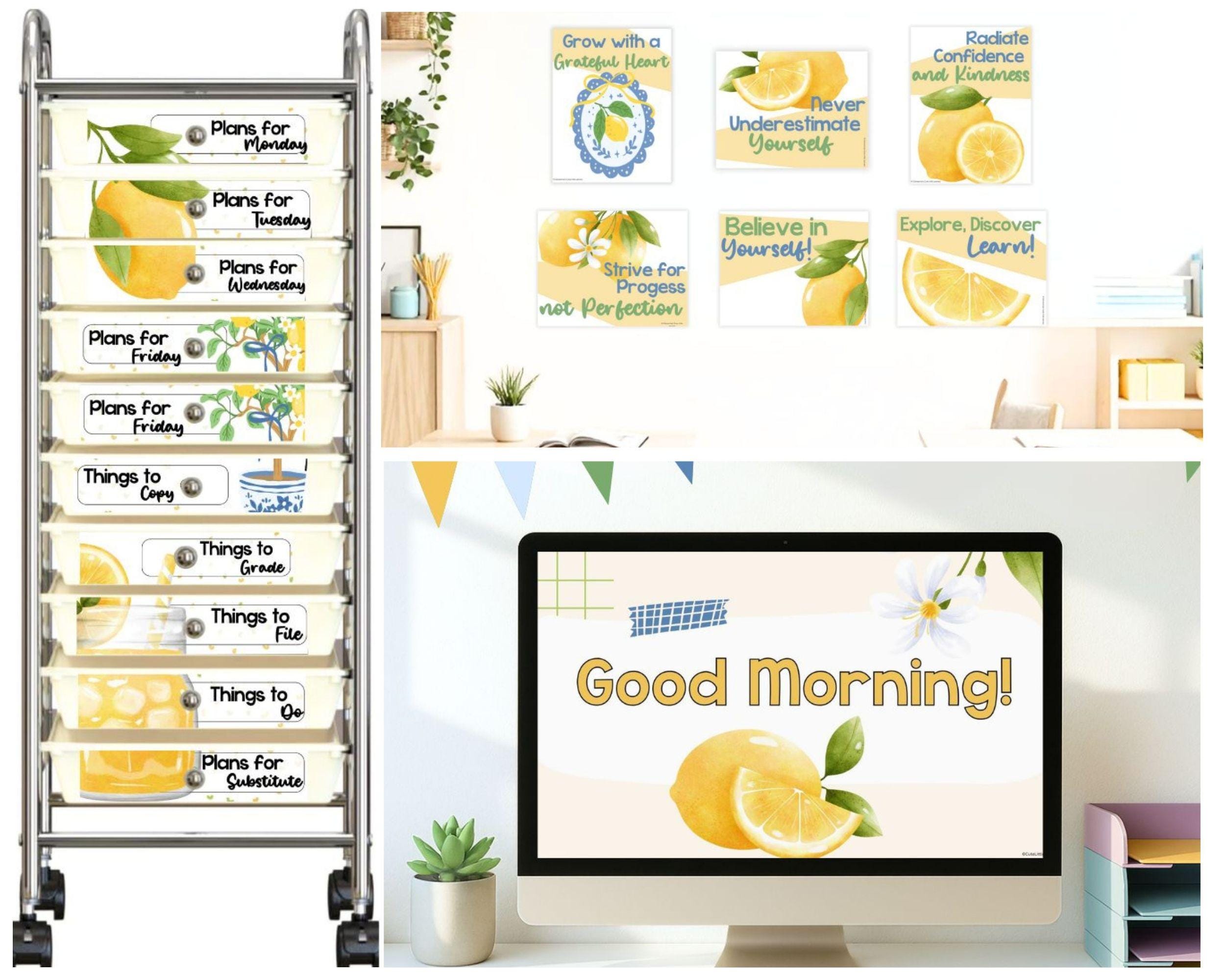 Coastal Lemon Full Classroom Decor Bundle - Editable SEL Room Makeover ...