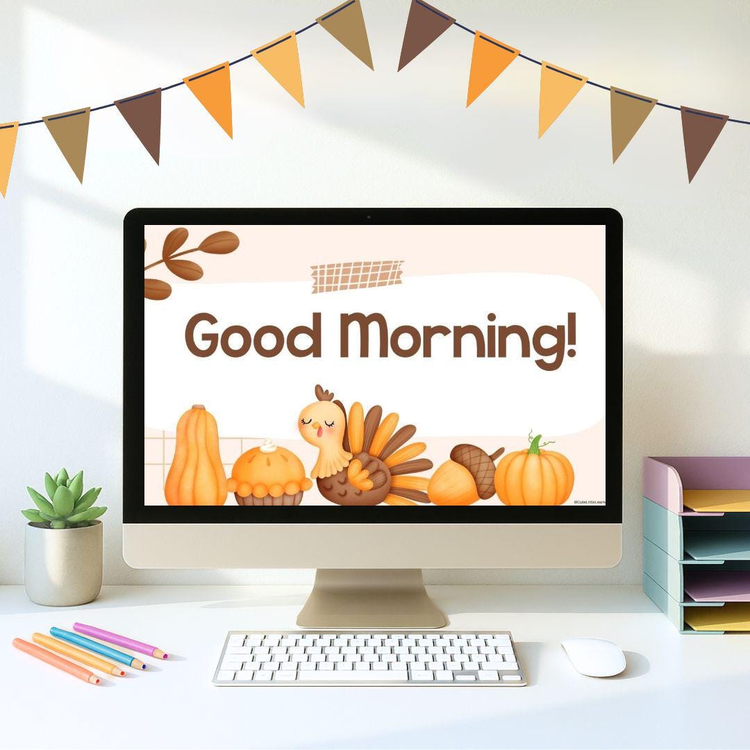Thanksgiving-themed Classroom Slides: Timers, Centers, Behavior ...