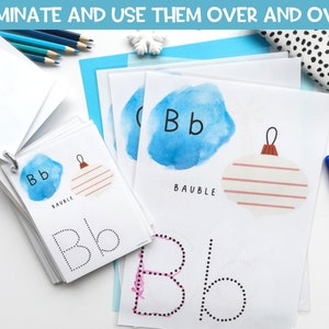 Alphabet Watercolor Winter Tracing Cards, A-Z & Numbers 1-10 for Fun ...