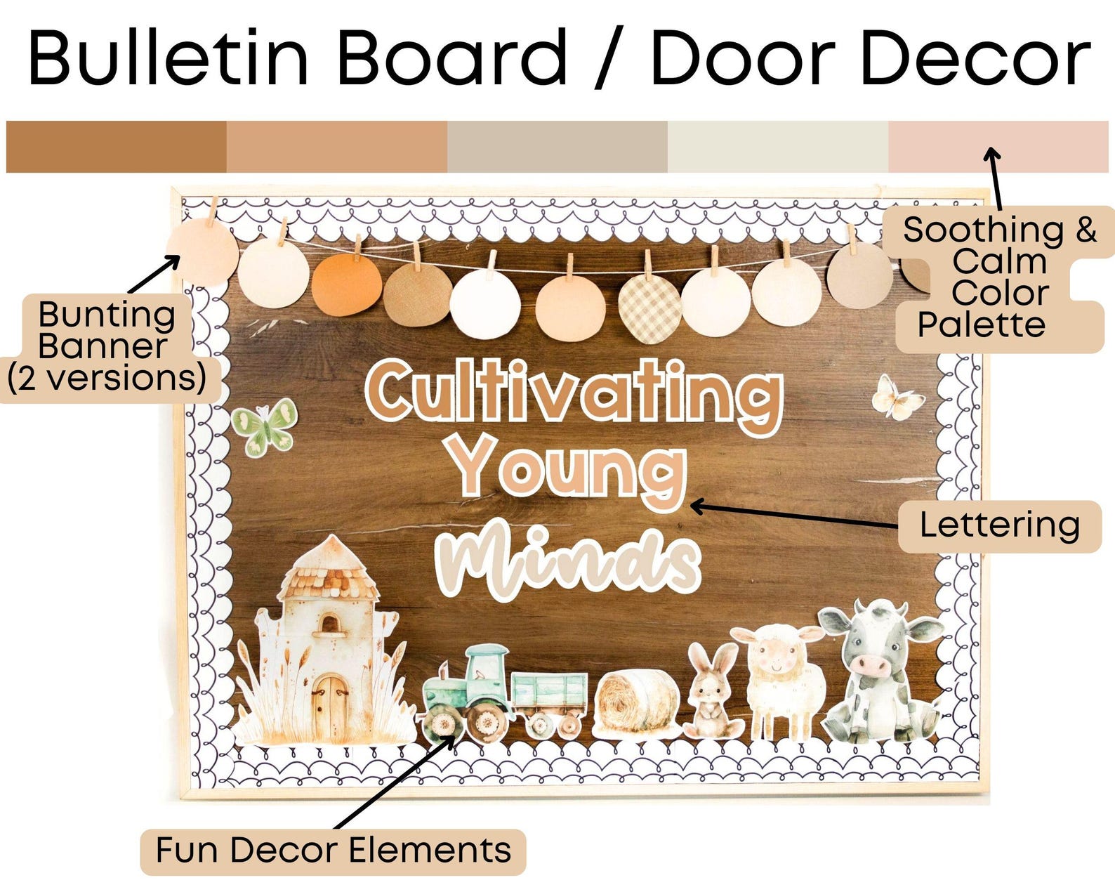 Calm Farm Classroom Makeover Kit | Bulletin Board Decor and ...