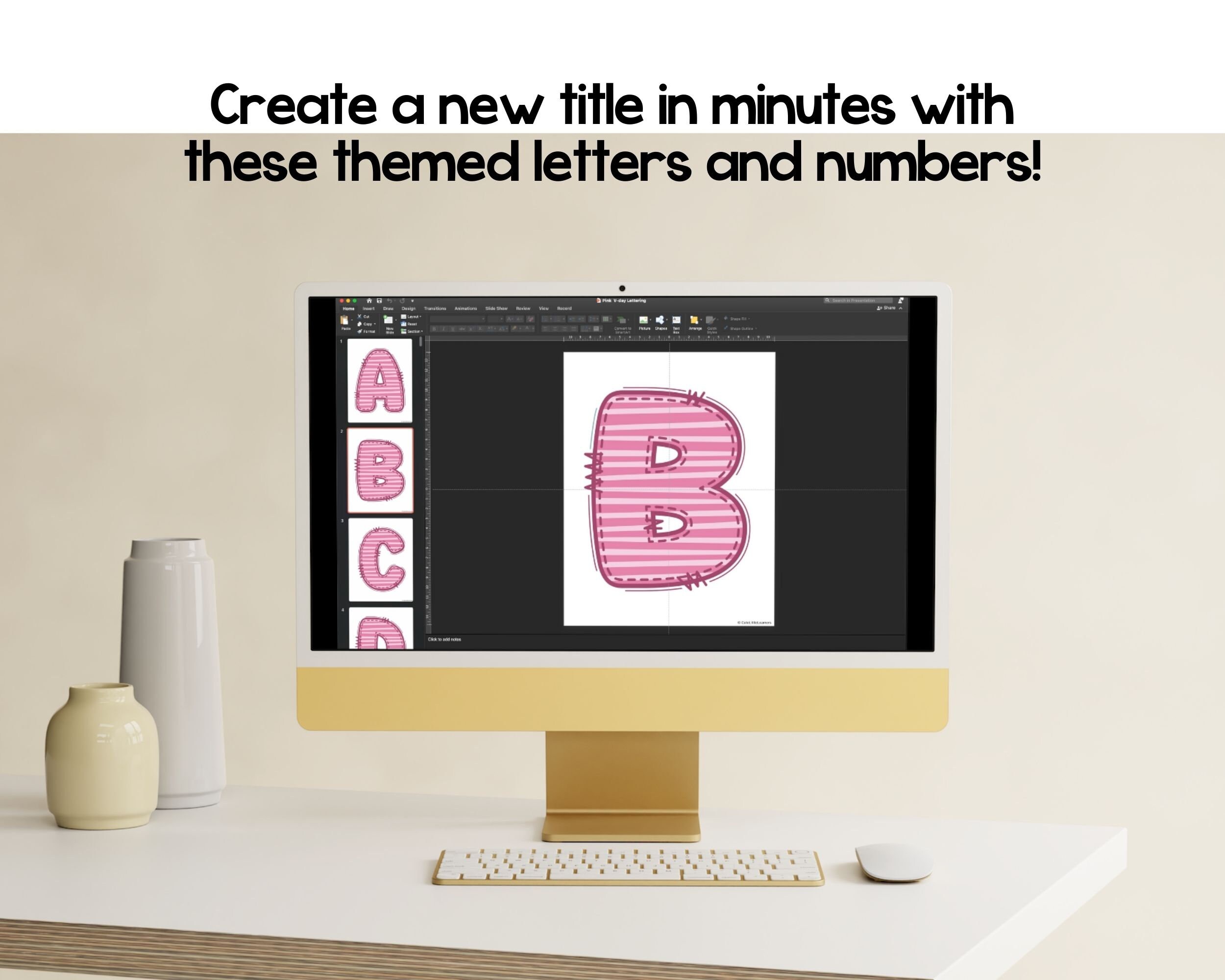 Bright Pink Valentine's Day Lettering for Bulletin Board Titles ...