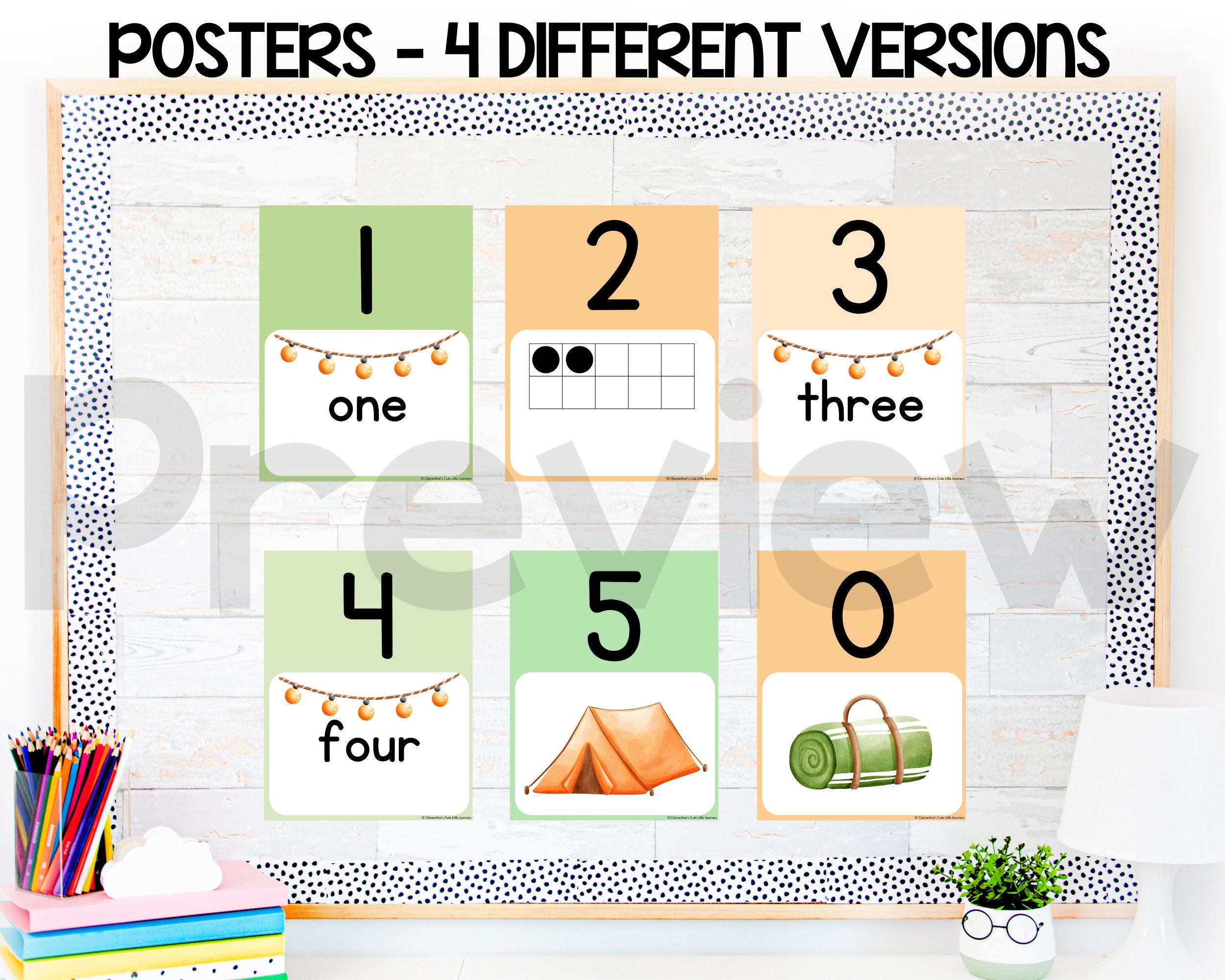 Camping Themed Number Posters for Bulletin Boards & Classroom - Etsy