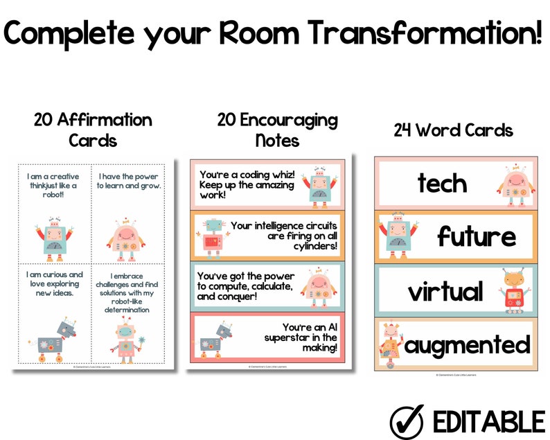 Robots and AI Classroom Makeover Kit – Editable Bulletin Board & Class ...
