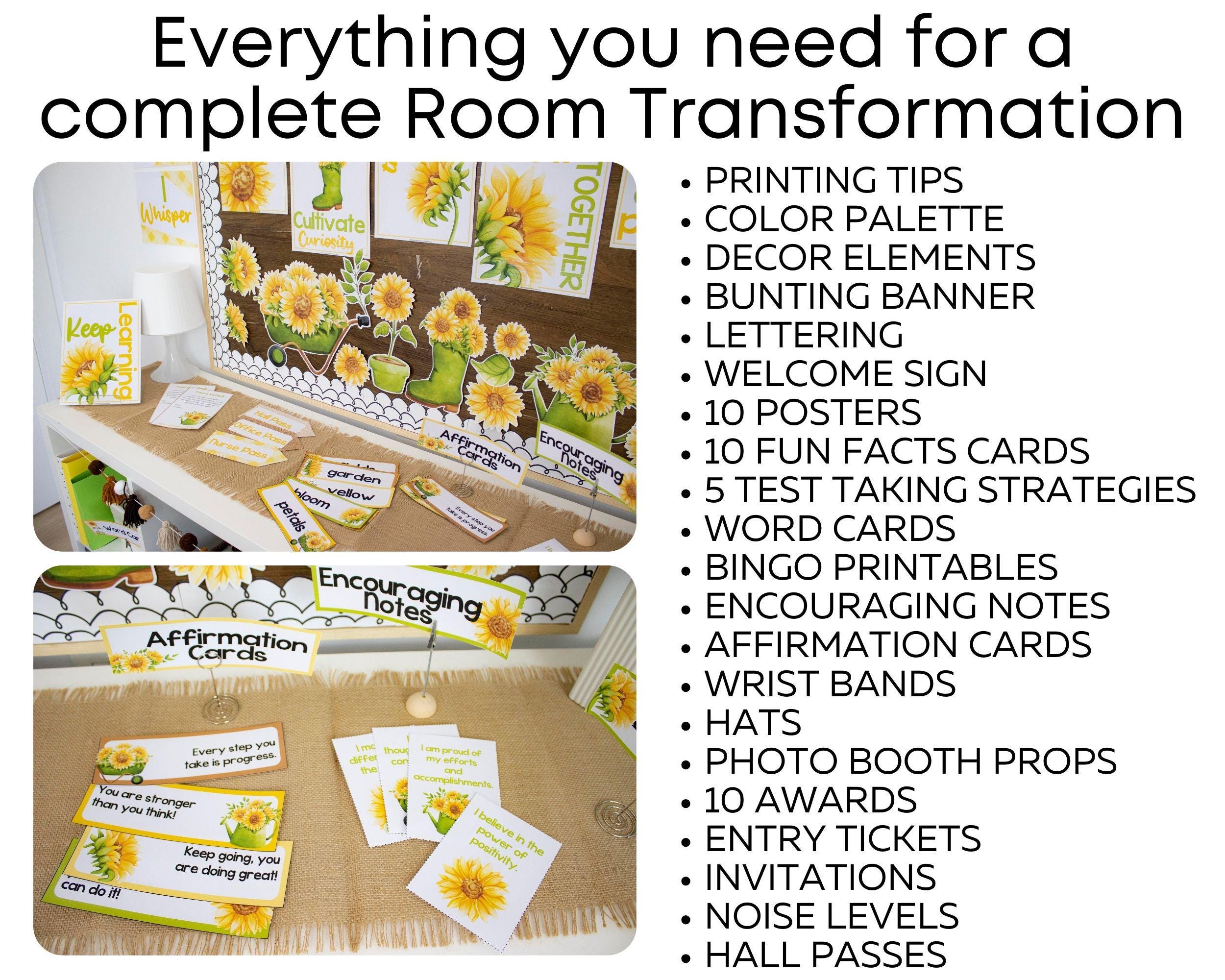 Sunflower Classroom Makeover Kit | Bulletin Board Decor and ...