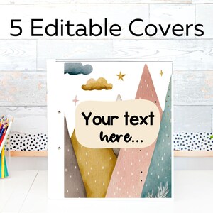 Editable Binder Covers, Spines & Teacher Forms, Twilight Mountain ...