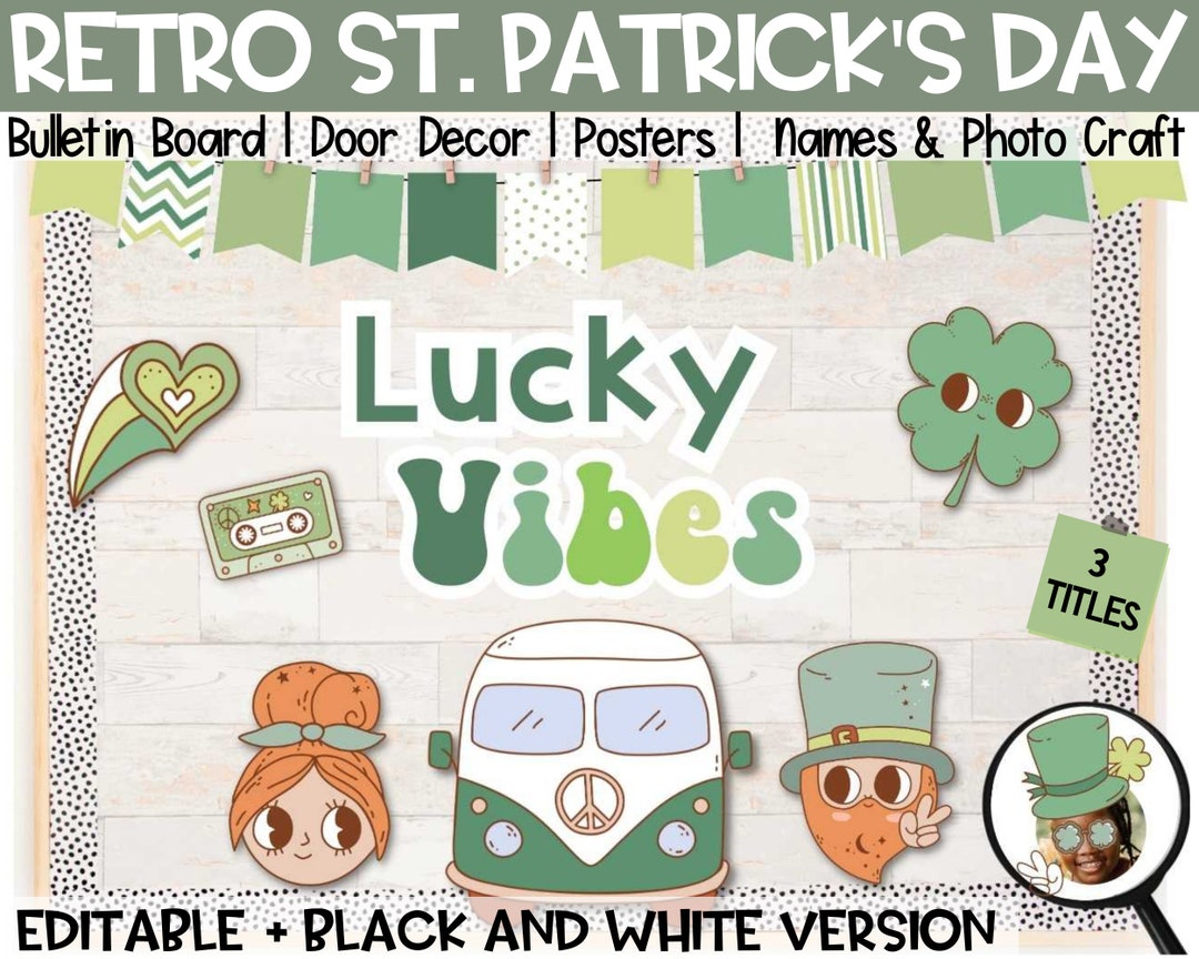 Retro St. Patrick's Day Classroom Decor and Bulletin Board - Etsy