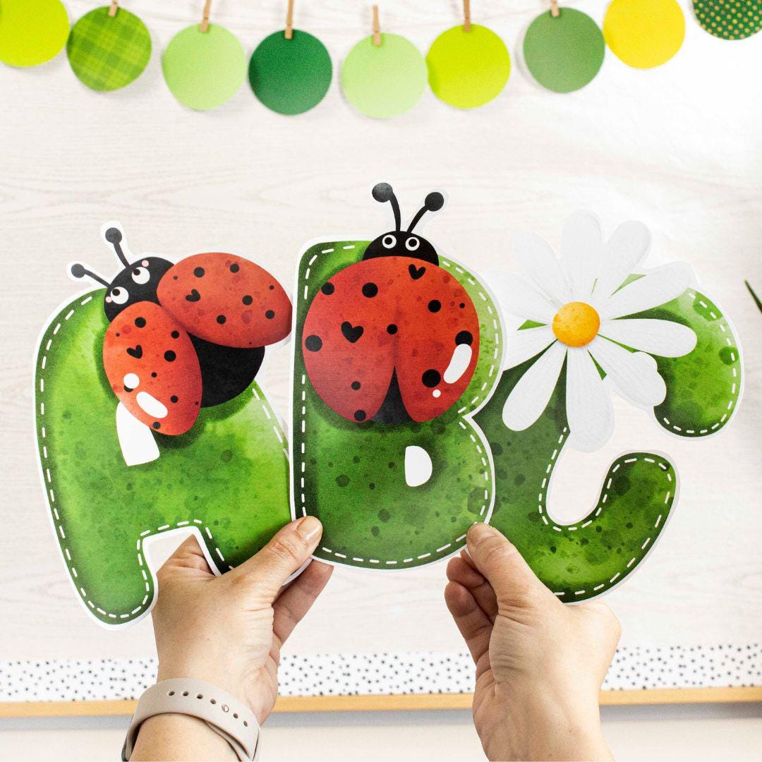 Spring Ladybugs Lettering - Bulletin Board Titles / Classroom & Door ...