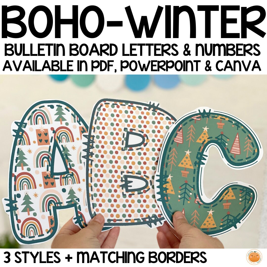 Boho Winter Lettering for Bulletin Board Titles / Classroom Decor and ...