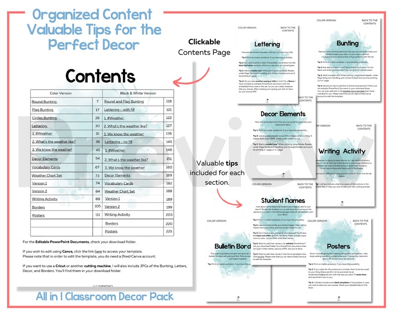 Weather Chart Bulletin Board & Classroom Decor Interactive and Editable ...