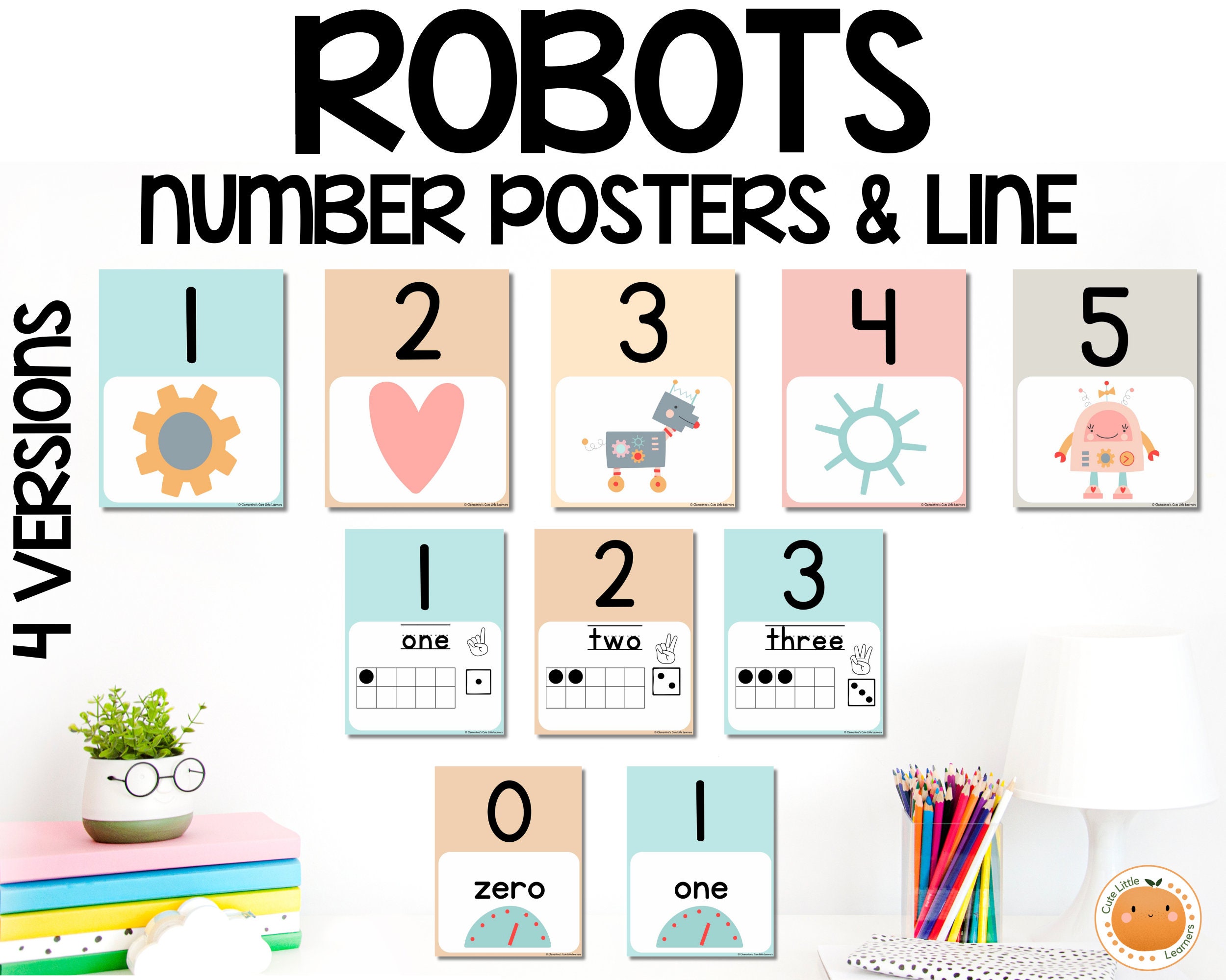 Robots and AI Themed Number Posters for Bulletin Boards & - Etsy