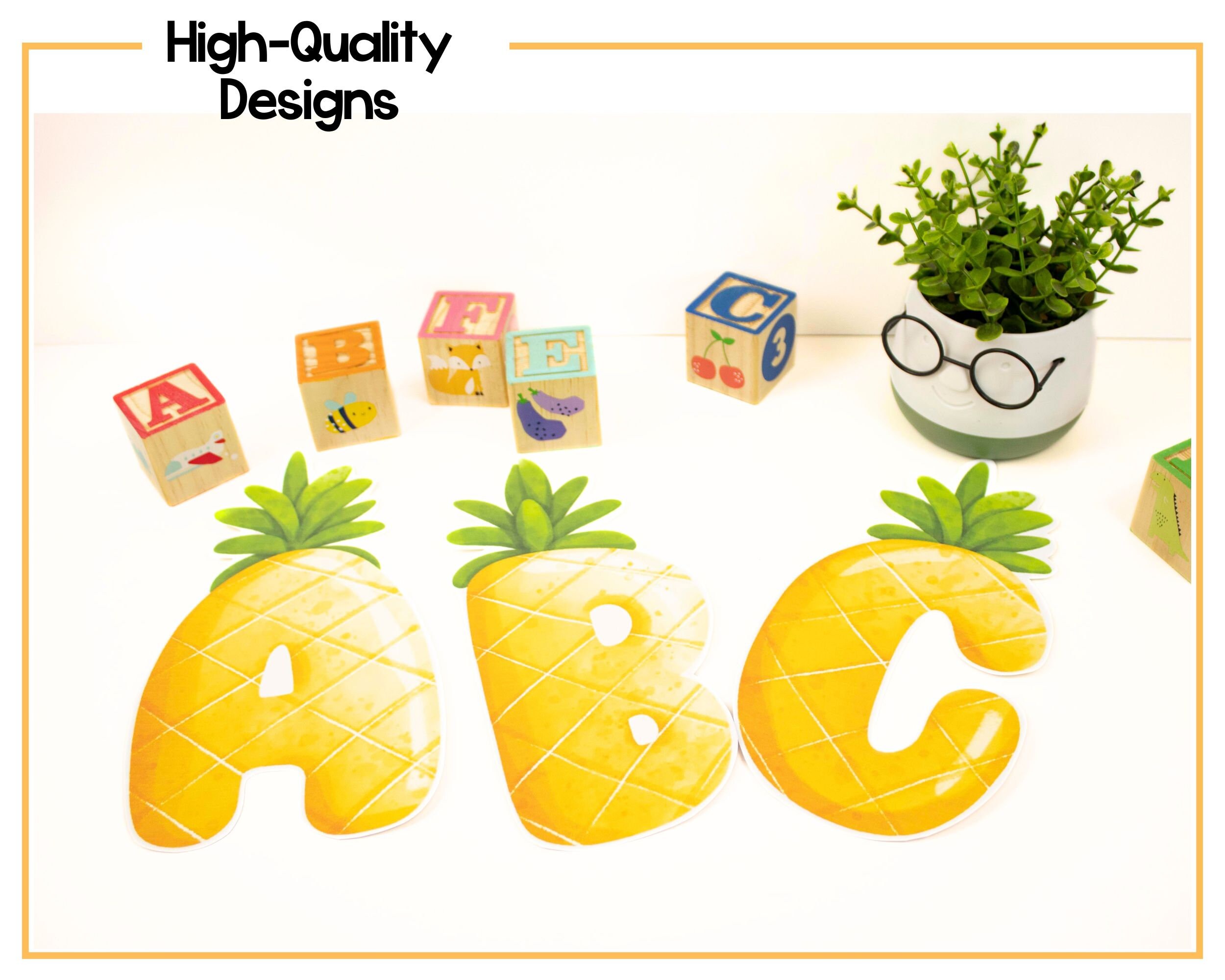 Pineapple Letters & Numbers for Bulletin Board / Classroom and Door ...