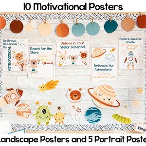 Boho Space Classroom Makeover Kit – Editable Bulletin Board & Class ...