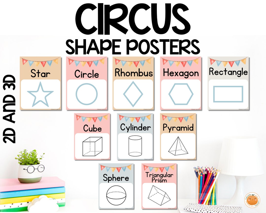 Circus Themed 2D and 3D Shape Posters for Bulletin Boards and - Etsy