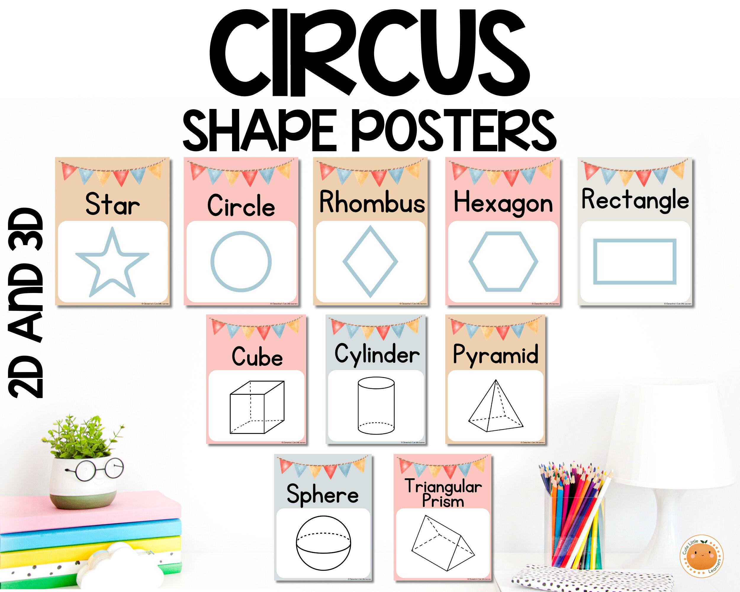 Circus Themed 2D and 3D Shape Posters for Bulletin Boards and - Etsy