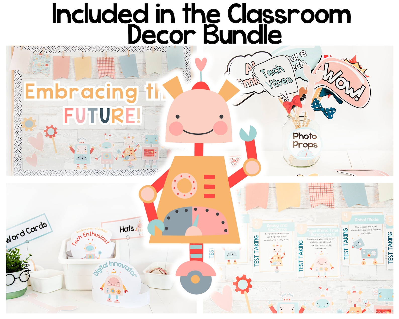 Editable Classroom Jobs Robots and AI Themed Bulletin Board - Etsy