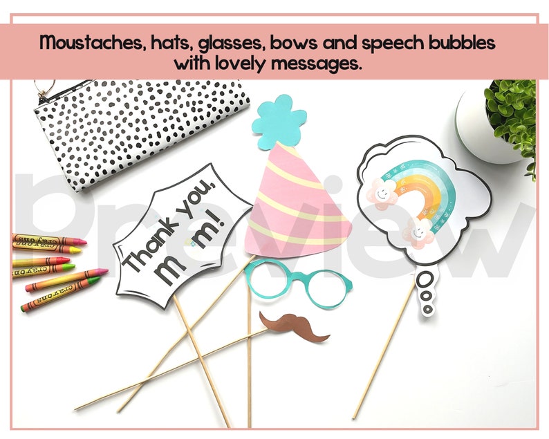 Groovy Retro Mother's Day Photo Props and Photo Booth Decor Instant ...