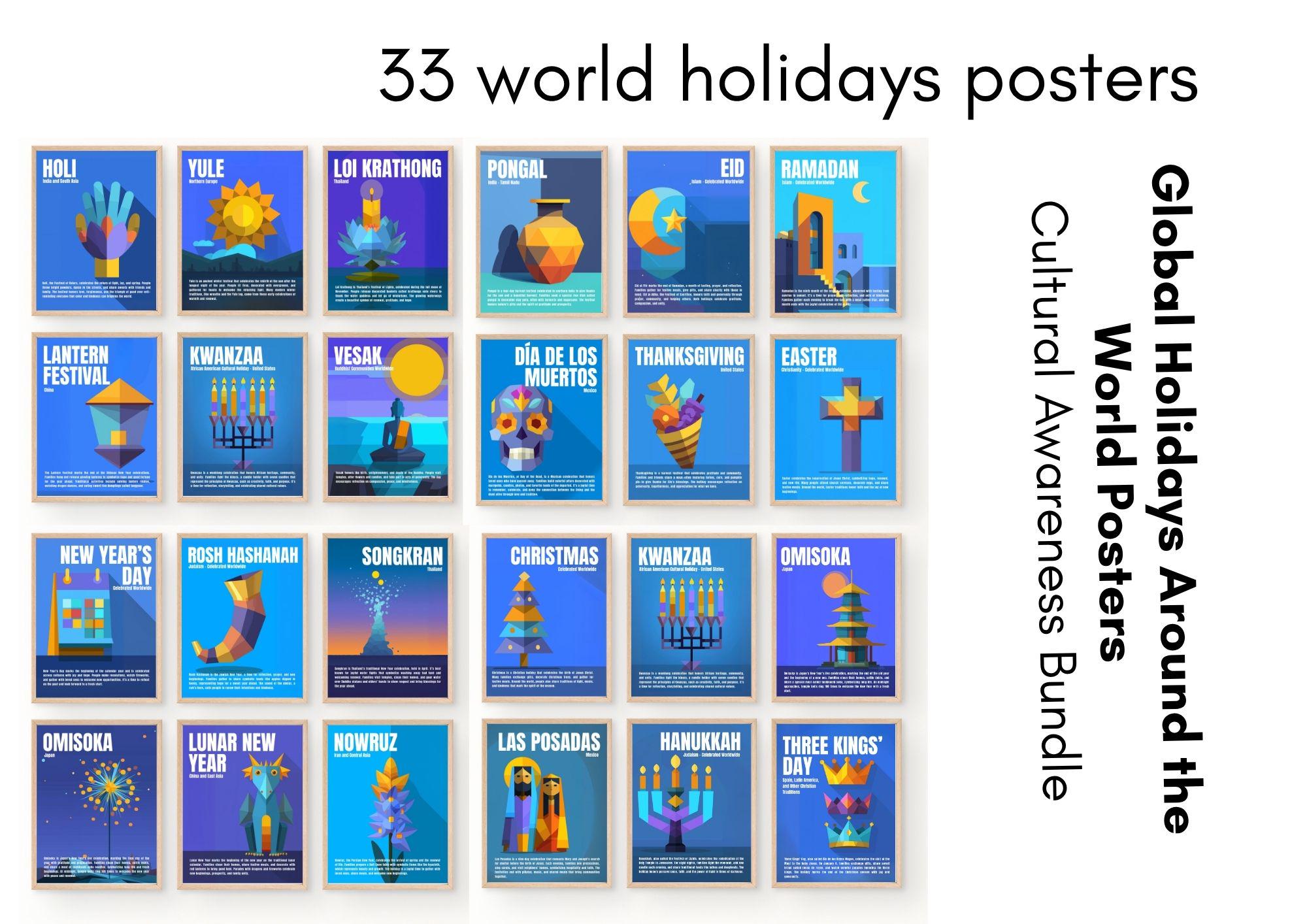 Holidays Around the World Posters Bundle – Cultural Celebrations ...